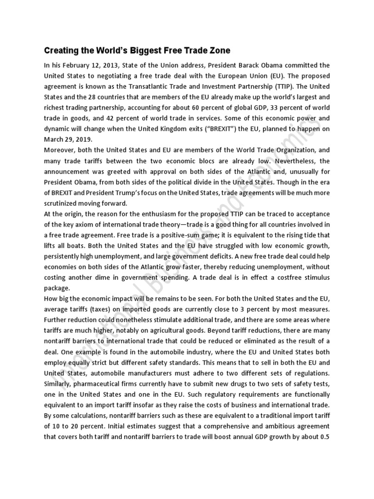 7 - Case Study - Creating The World's Biggest Free Trade Zone PDF | PDF ...