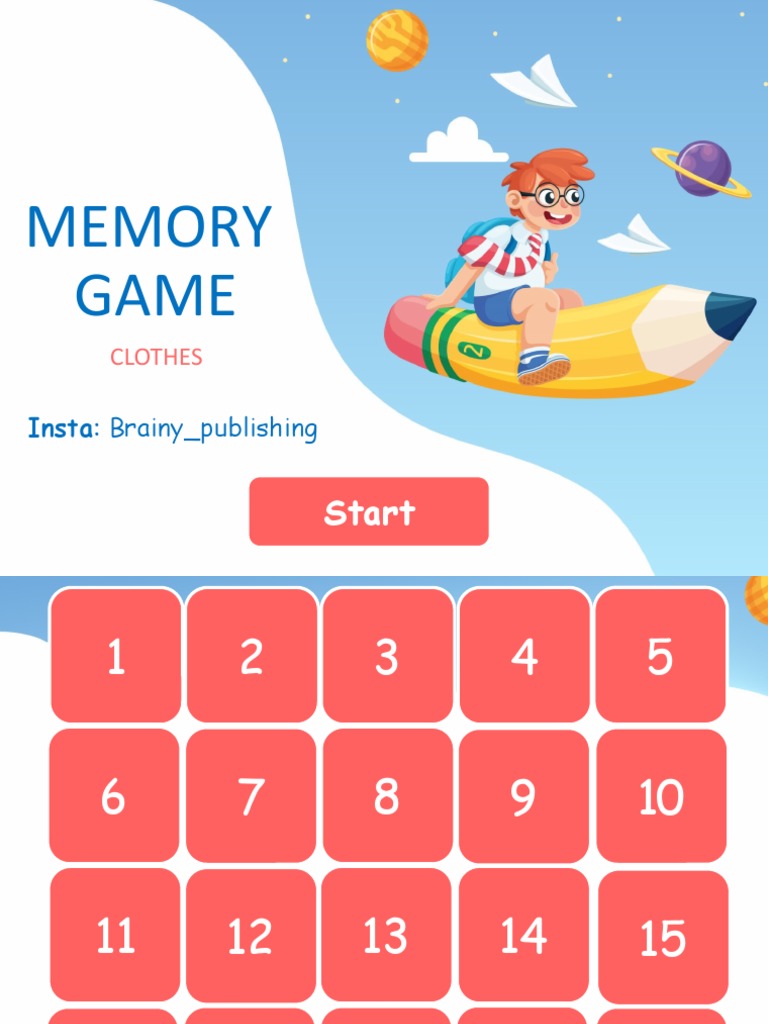 Memory Game: Clothing Edition | PDF