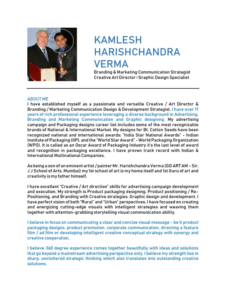 Kamlesh Verma - Resume PDF | PDF | Marketing Communications | Brand