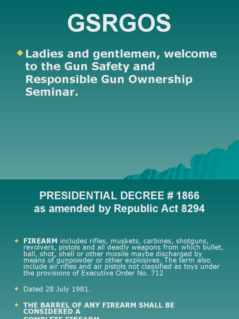 Gun Safety Seminar | PDF | Firearms | Handgun