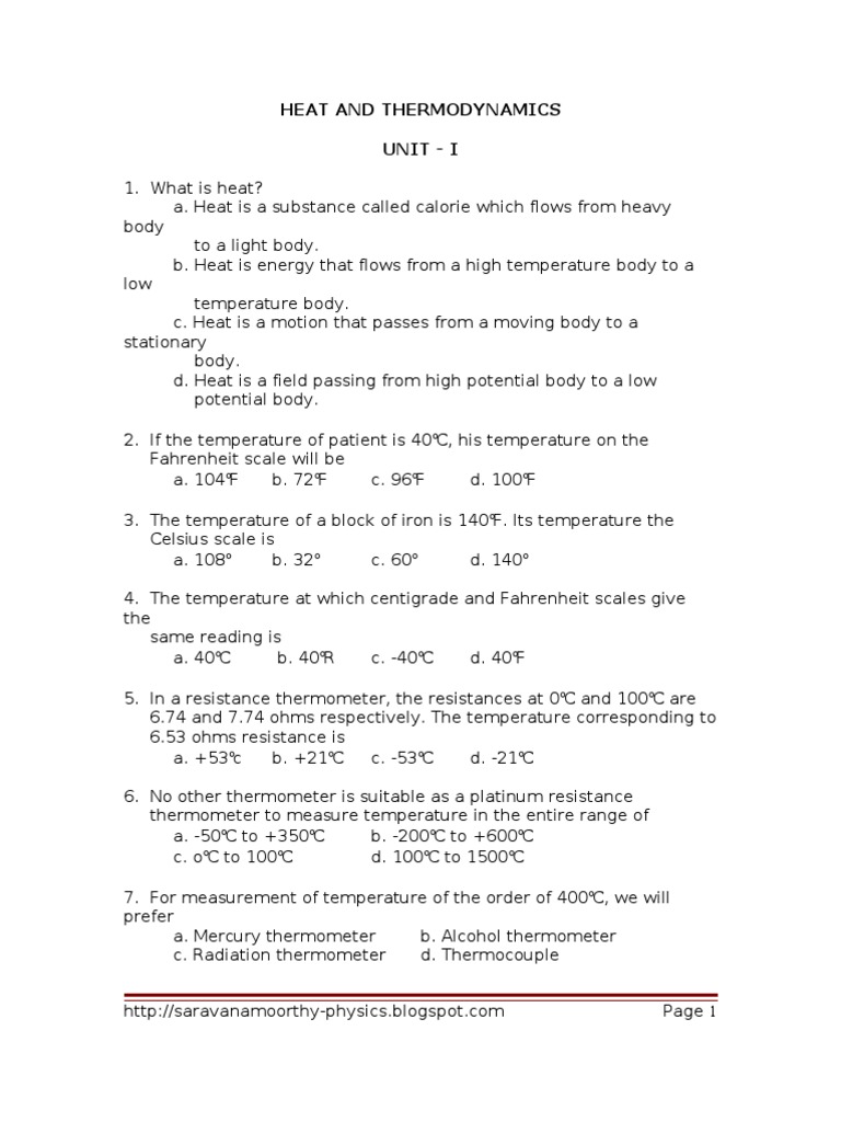 Heat and Optics One Mark Questions | PDF | Lens (Optics) | Gases