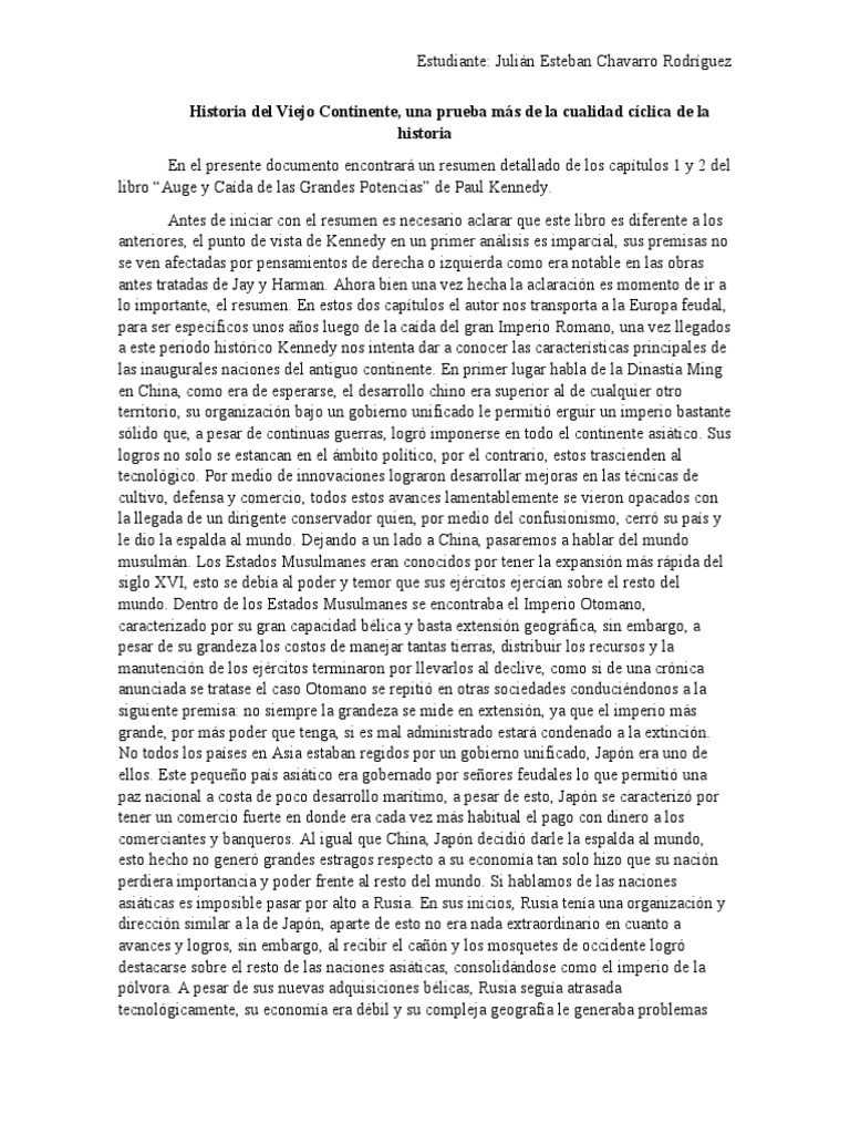 Resumen Auge y Caida de Las Grandes Naciones Cap1y2 | PDF | imperio Otomano | Viajes por Europa