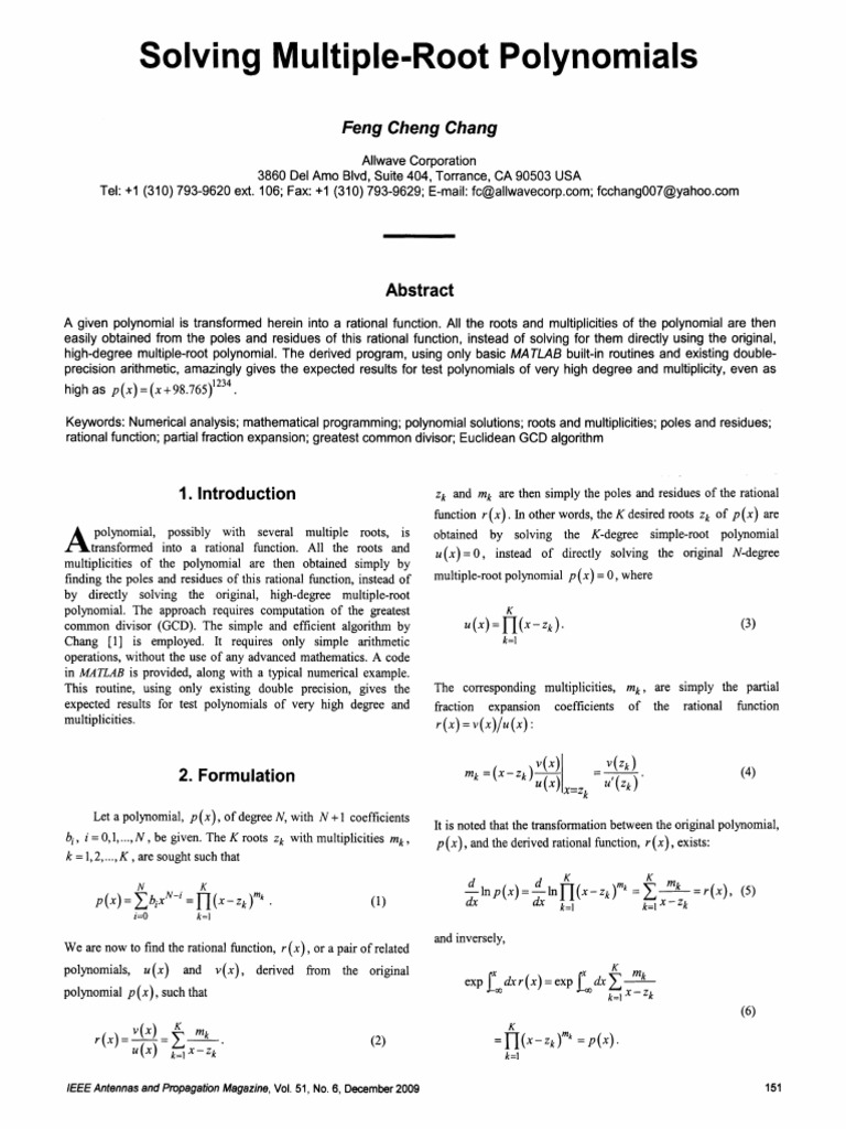Solving Multiple-Root Polynomials | PDF | Polynomial | Elementary ...