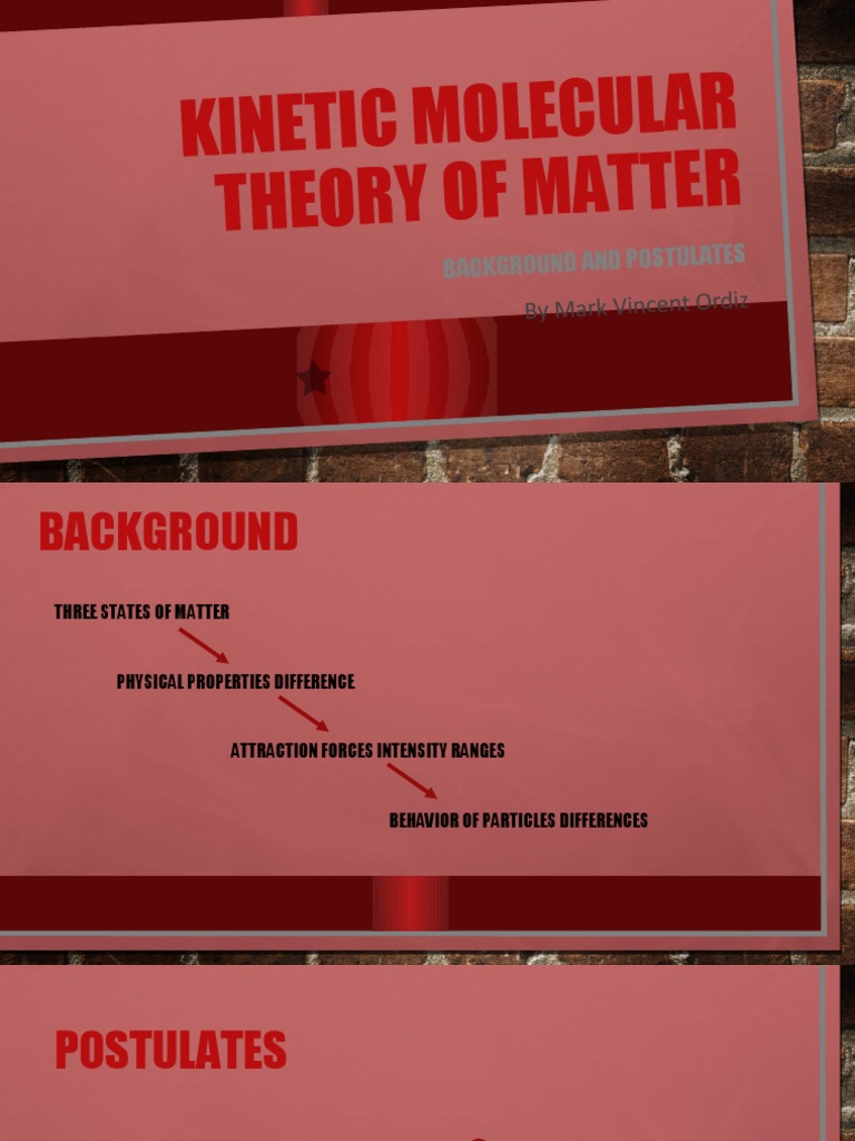Kinetic Molecular Theory Postulates Explained | PDF