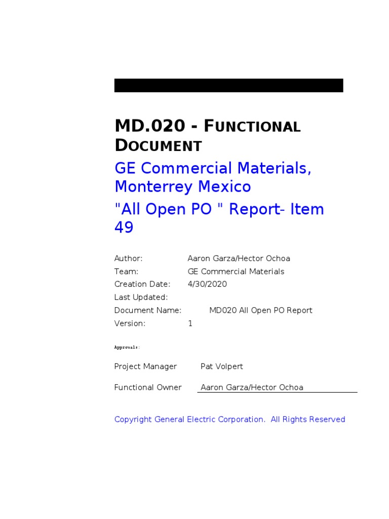 MD20 Item 49 All Open Po Report | PDF | Parameter (Computer Programming ...