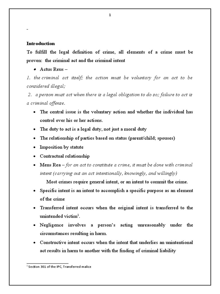 Section 301 of The IPC, Transferred Malice | PDF | Intention (Criminal ...