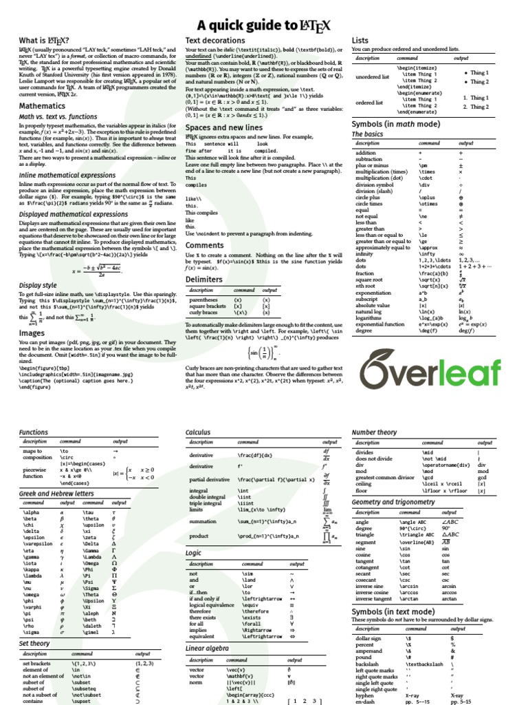 A Quick Guide Tol Tex: What Is L Tex? Text Decorations Lists | PDF ...