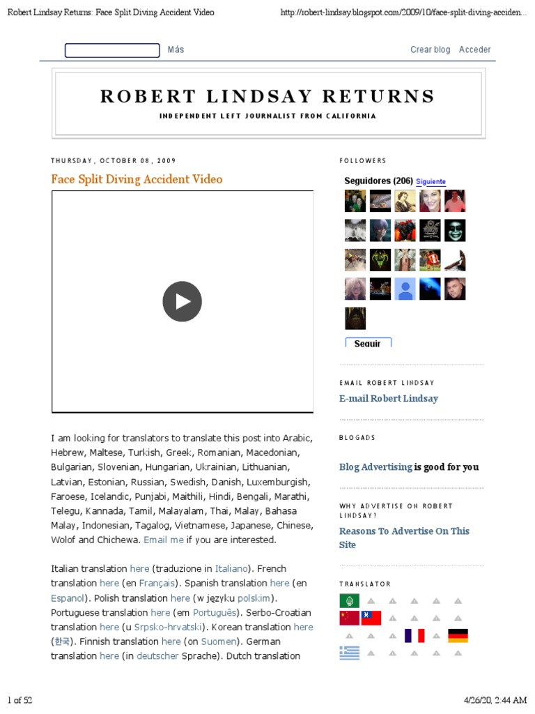 Analysis of a Shocking Viral Video: 'Face Split Diving Accident' | PDF ...