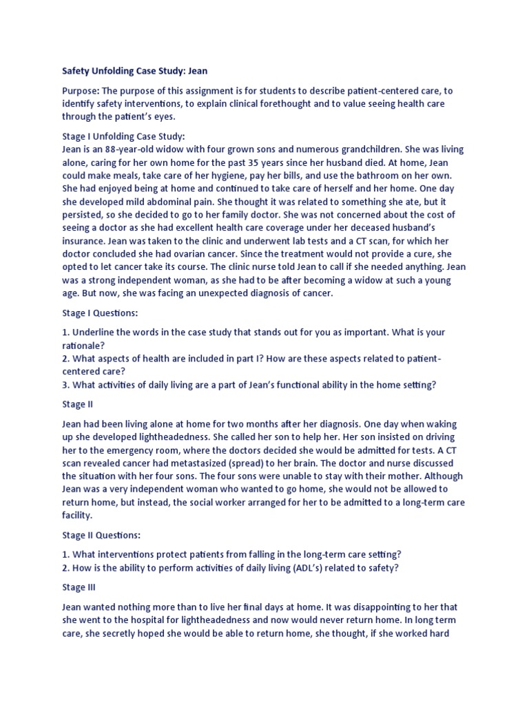 Safety Unfolding Nursing Case Study | PDF | Patient | Nursing