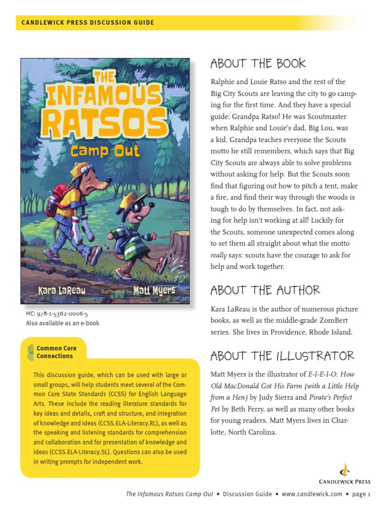 The Infamous Ratsos Camp Out Discussion Guide | PDF | Self-Improvement