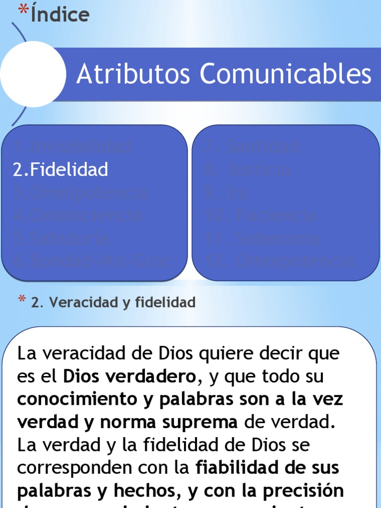 Los Atributos de Dios. Fidelidad y Omnipotencia | PDF | Omnipotencia | Dios