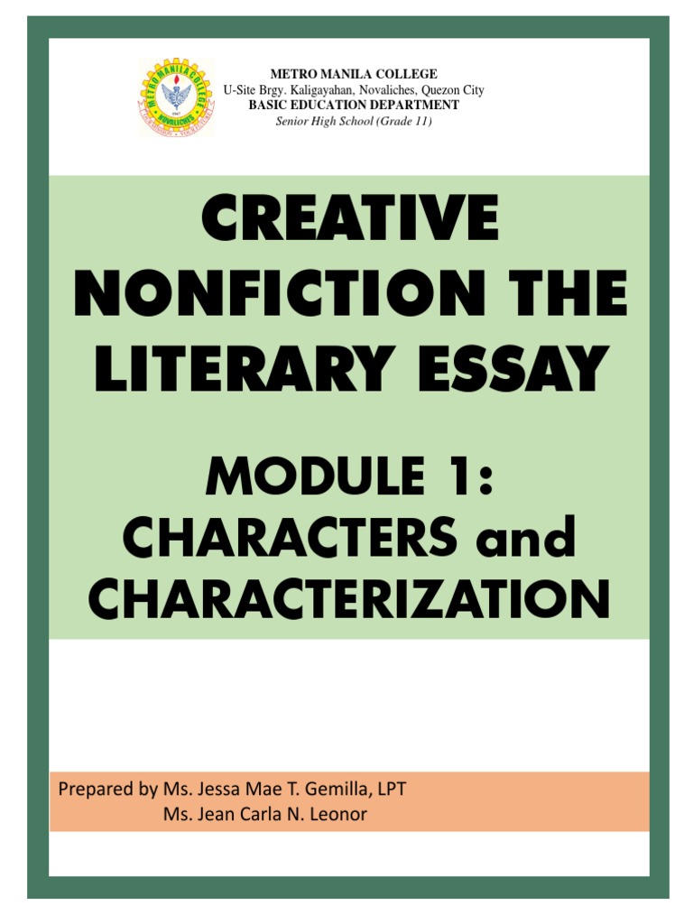 MODULE 1 - CHARACTERS and CHARACTERIZATION | PDF | Writers