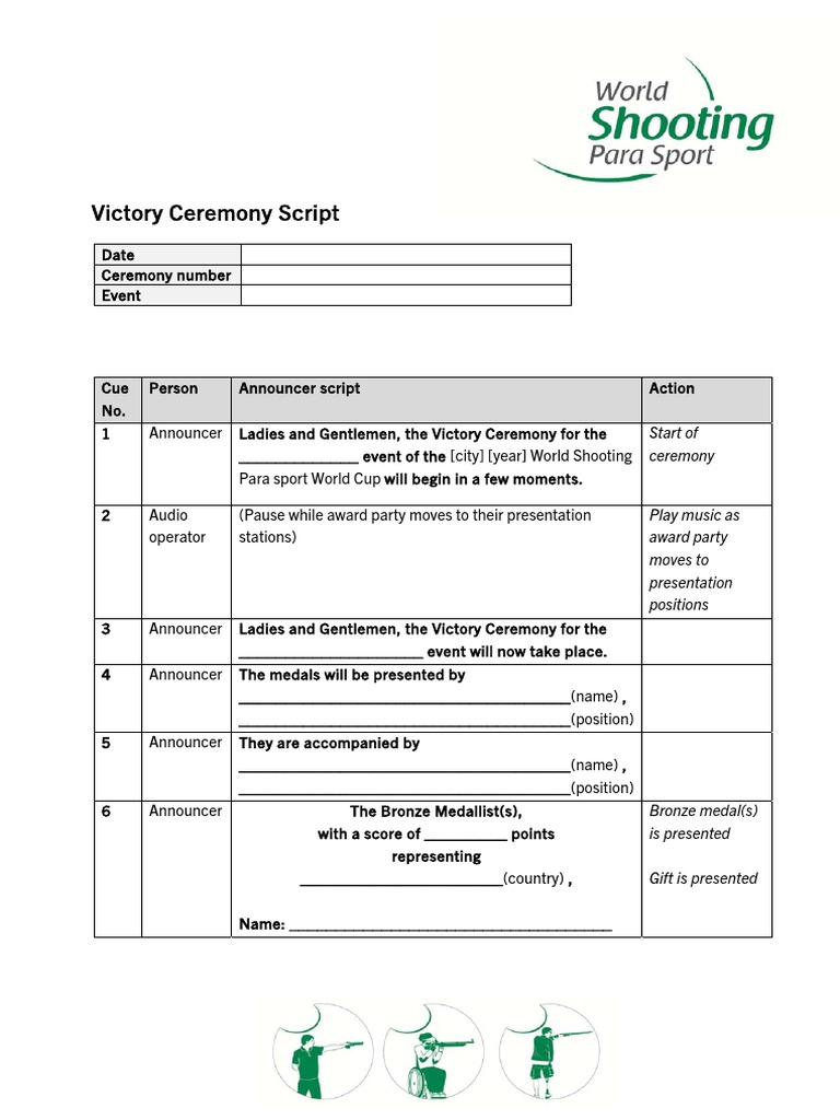 Award+Ceremony+Script Blank PDF | PDF | Sports Competitions | Olympic Games