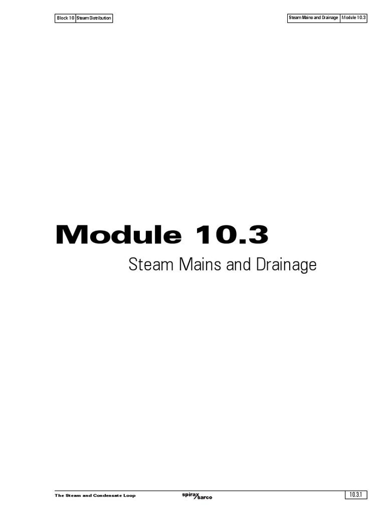 Steam Mains and Drainage Module 10.3 Block 10 Steam Distribution | PDF ...