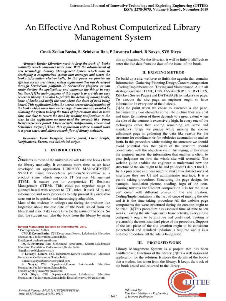 An Effective and Robust Computerized Library Management System PDF | PDF | Java Server Pages ...