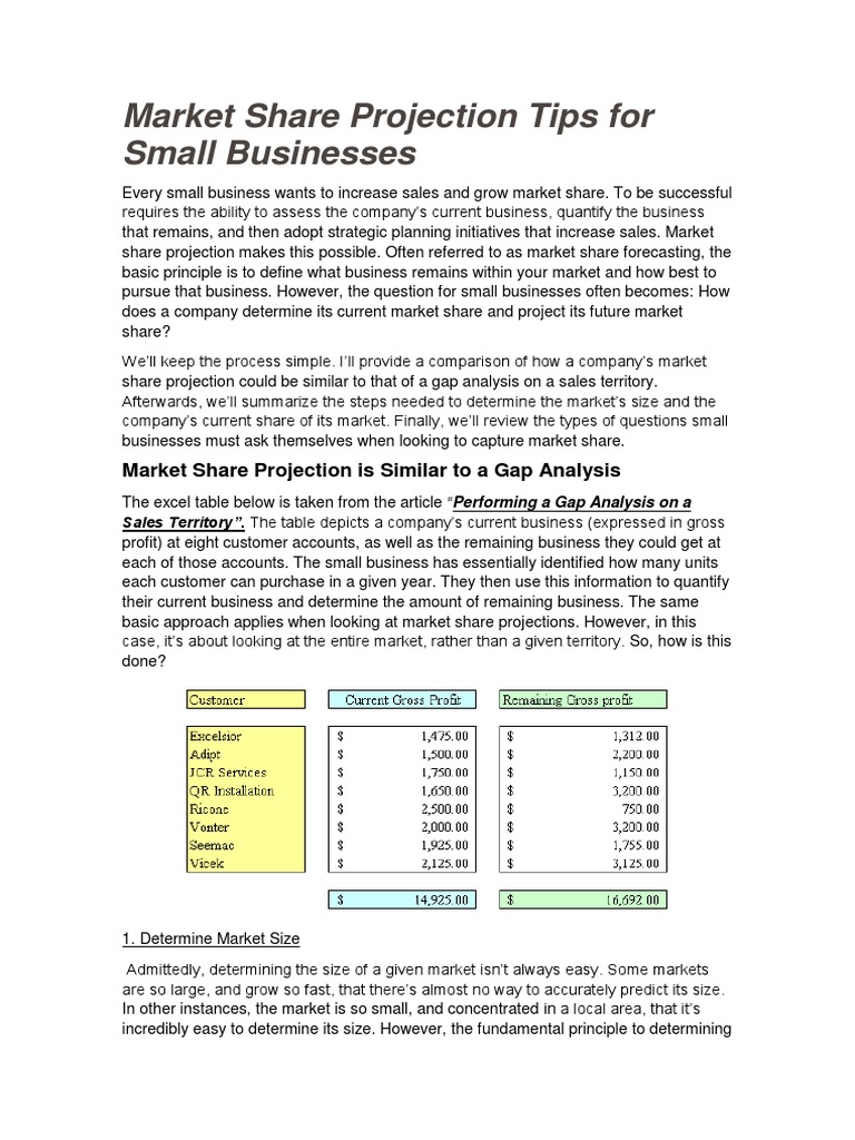 Market Share Projection Tips For Small Business PDF | PDF | Market ...