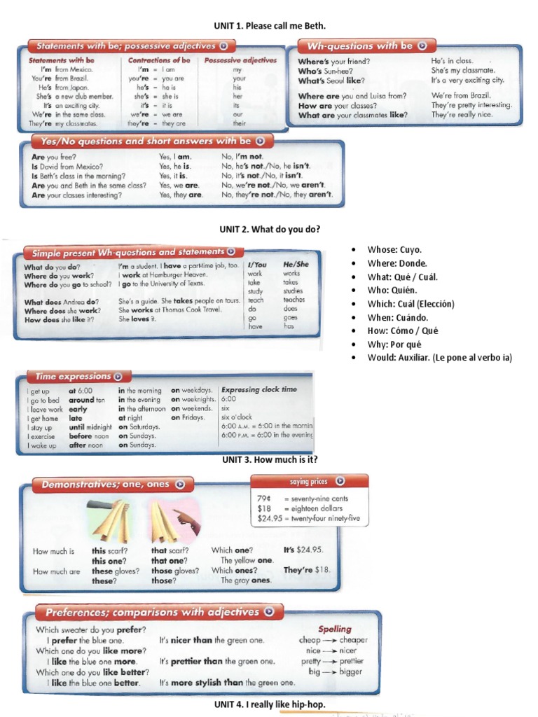 UNIT 1. Please Call Me Beth | PDF