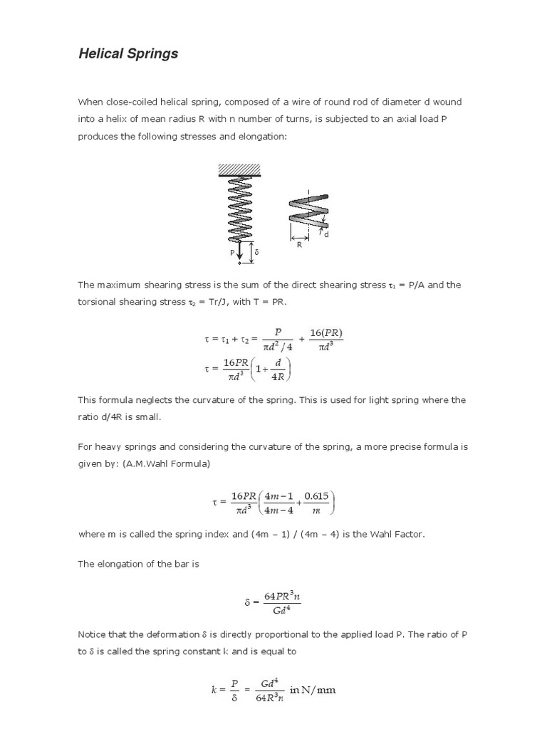 Spring Stress | PDF | Helix | Stress (Mechanics)
