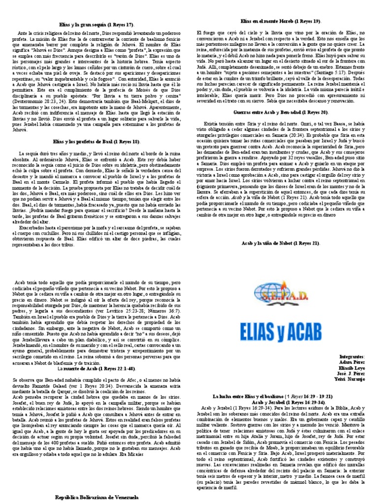 Acab y Elías | PDF | Elijah | Libros de reyes
