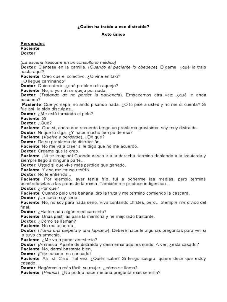 Obra Dramática - Quién Ha Traído A Ese Distraído | PDF | Bienestar ...