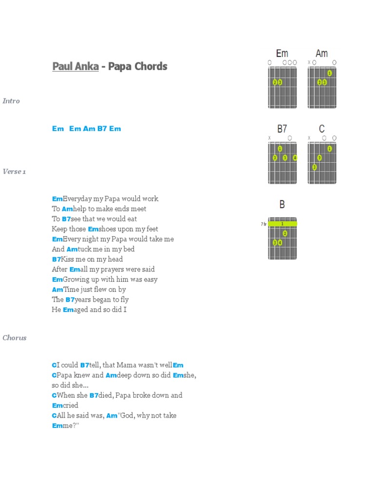 PAPA Paul Anka | PDF | Song Structure | Songs