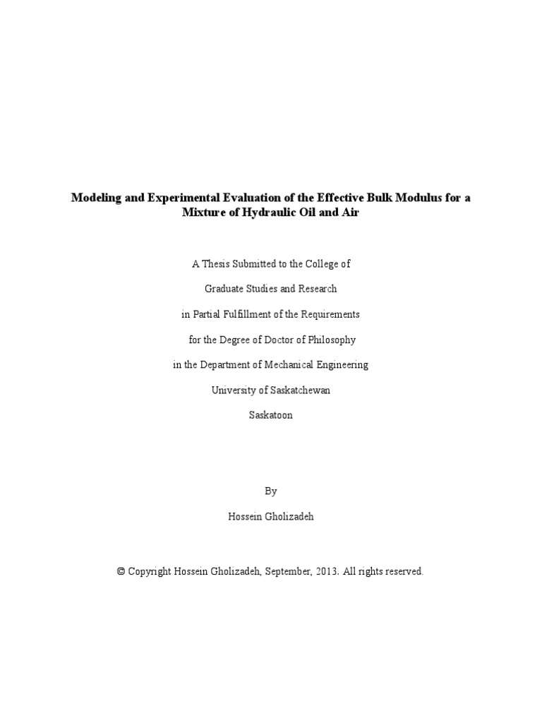 Effective Bulk Modulus PHD Thesis PDF | PDF | Density | Thesis Effective Bulk Modulus PHD Thesis PDF | PDF | Density | Thesis