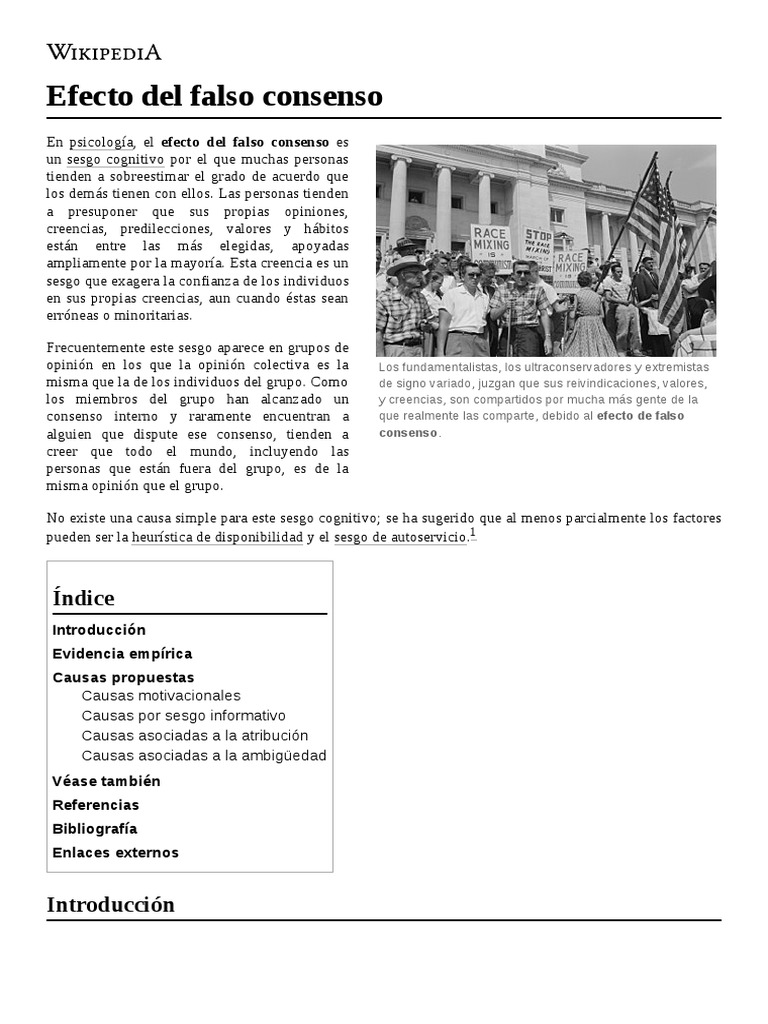 Efecto Del Falso Consenso | PDF | Actitud psicológica | Science