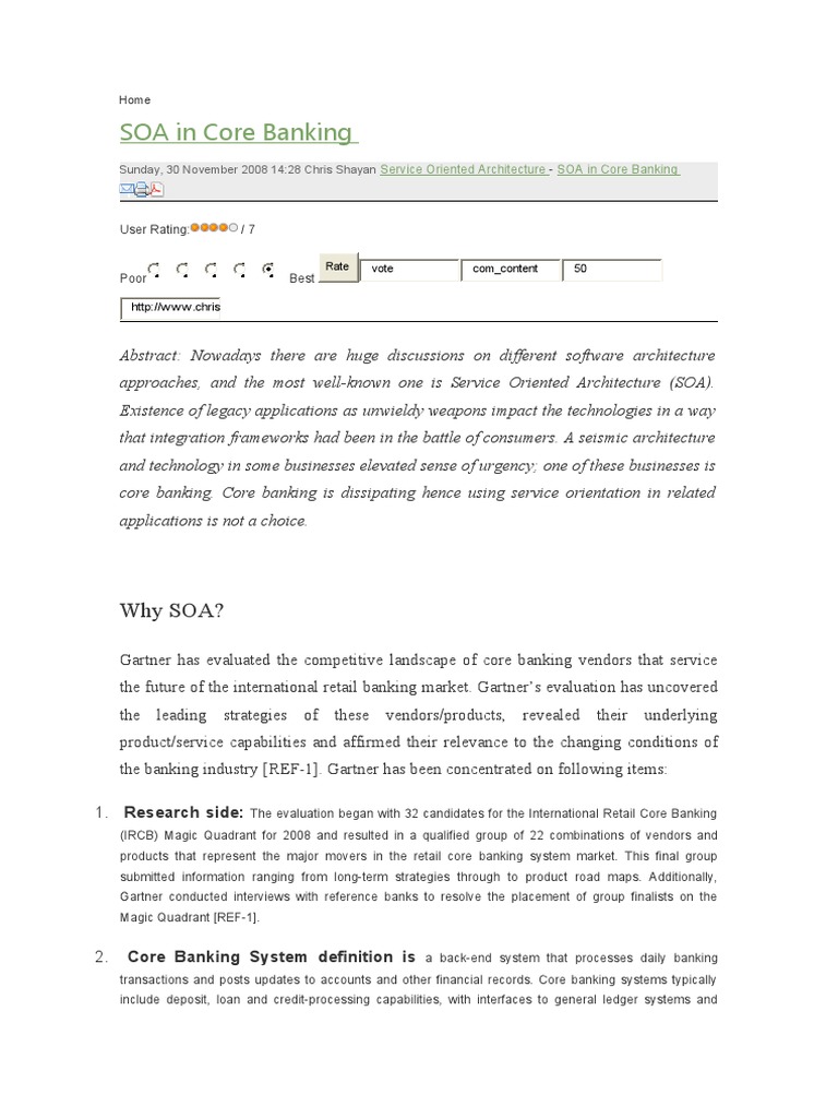 Core Banking Con SOA | PDF | Service Oriented Architecture | Banks