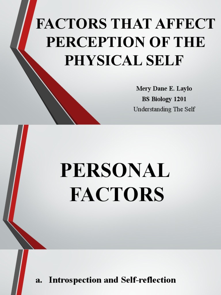 Factors That Affect Perception of The Physical Self: Mery Dane E. Laylo ...