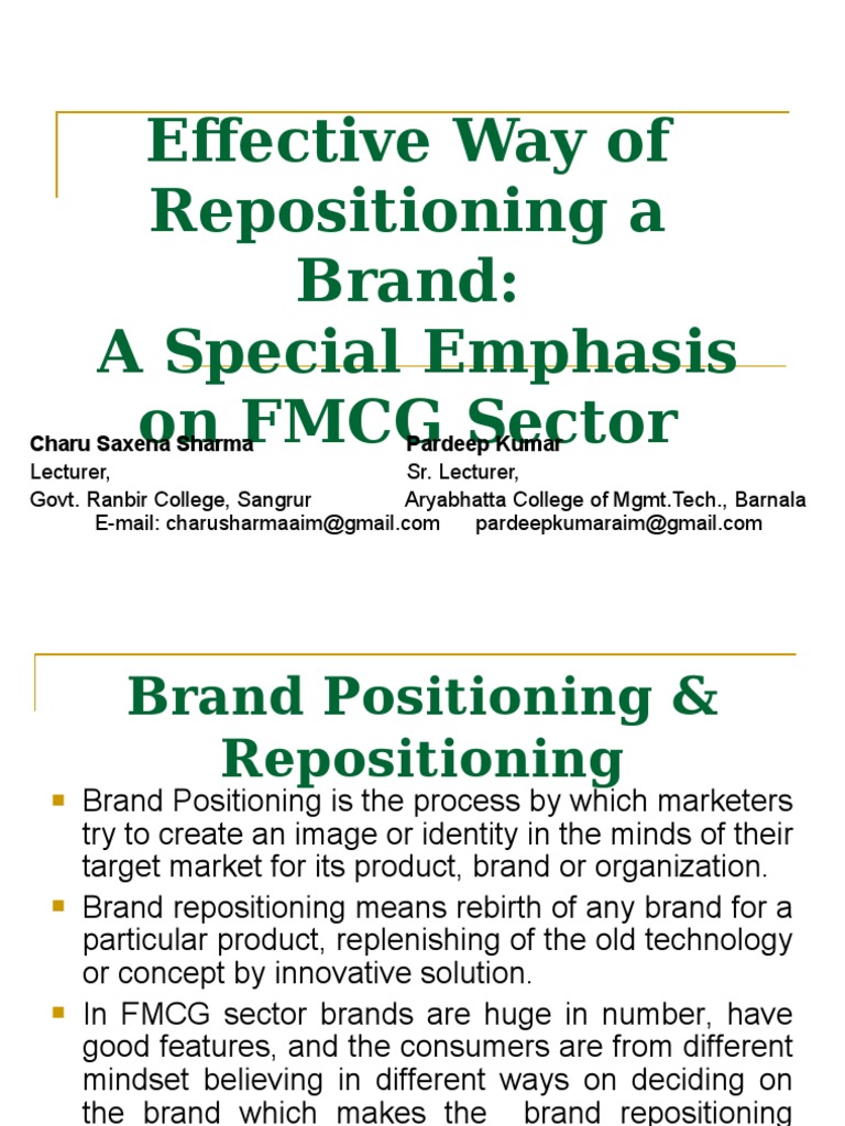 Paper - Effective Way of Repositioning A Brand | PDF | Brand ...