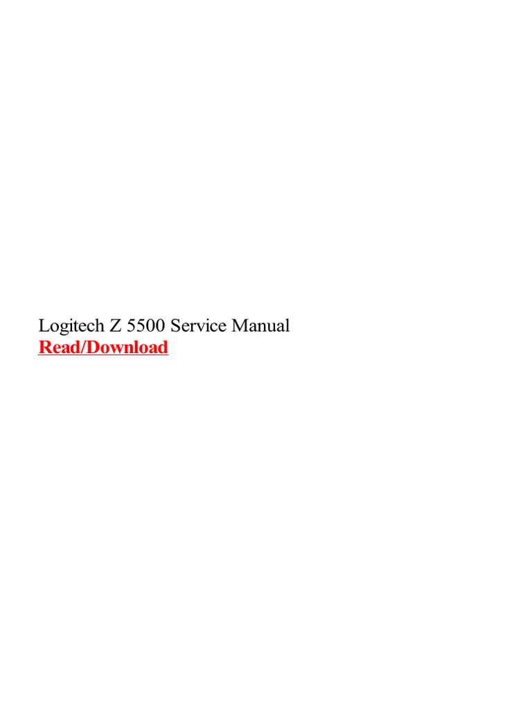 Logitech Z 5500 Service Manual: Read/Download | PDF | Electronic ...