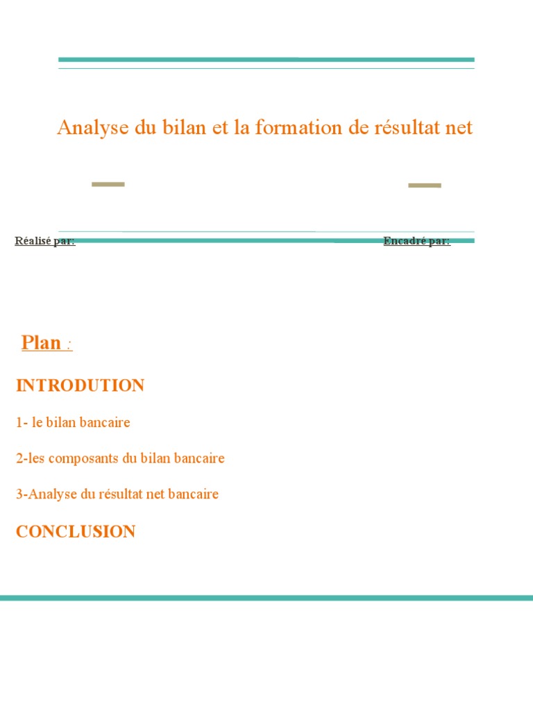 Analyse du bilan et résultat net bancaire | PDF | Bénéfice avant ...
