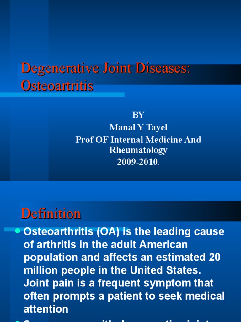 Degenerative Joint Diseases | PDF | Osteoarthritis | Knee