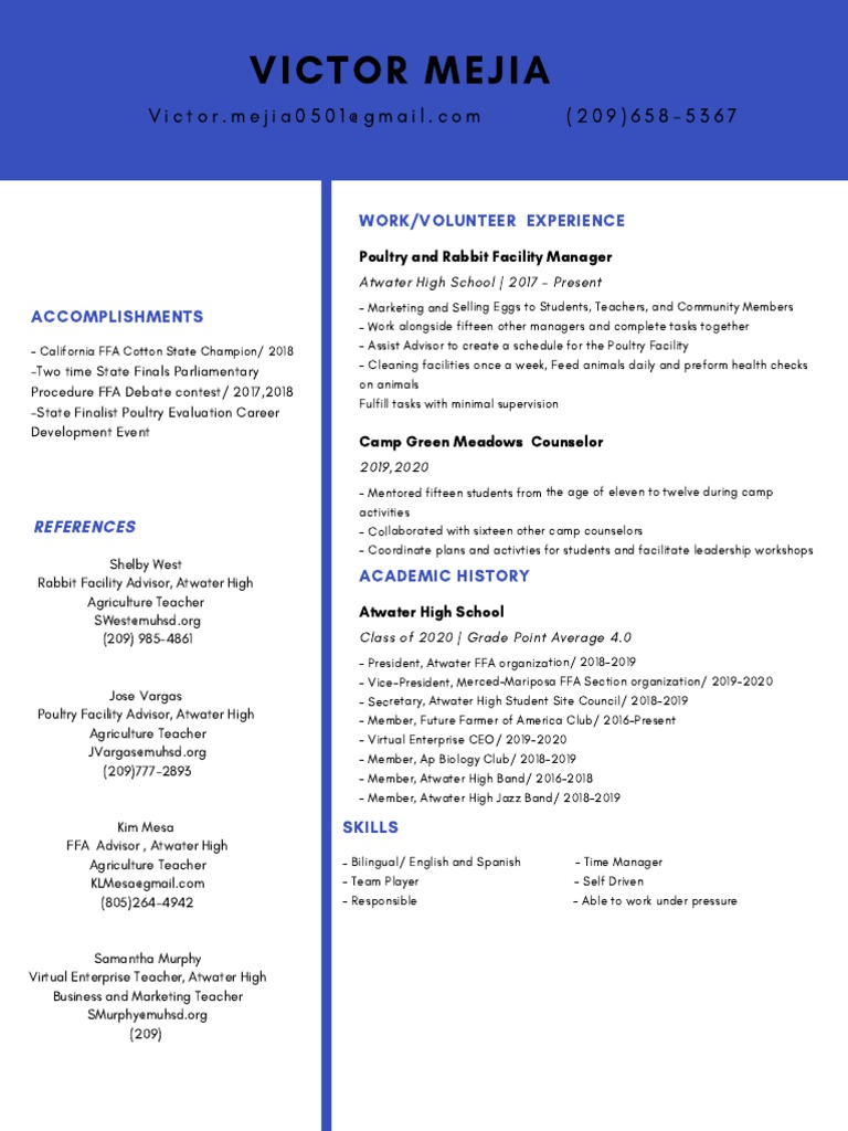 Victor Mejia Resume | PDF | Behavior Modification | Learning