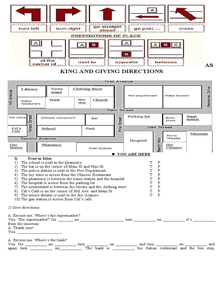 Asking and Giving Directions Fun Activities Games 41604 | PDF
