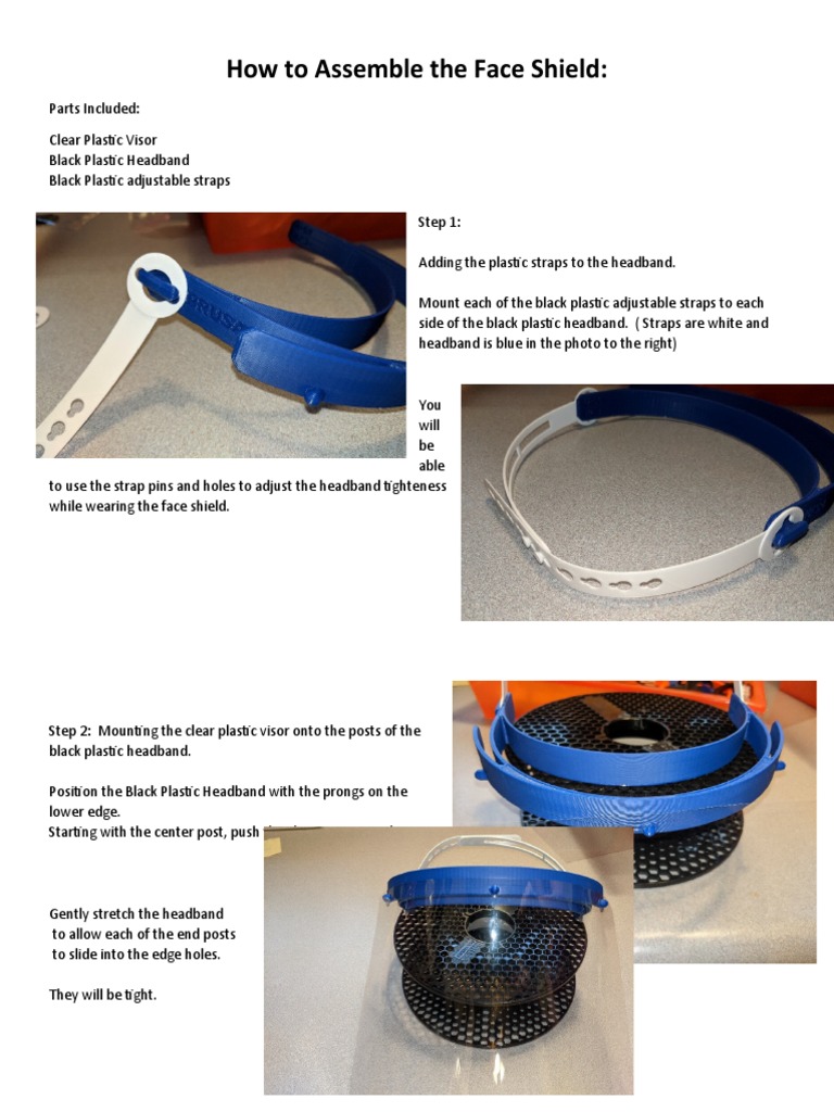How To Assemble The Face Shield | PDF