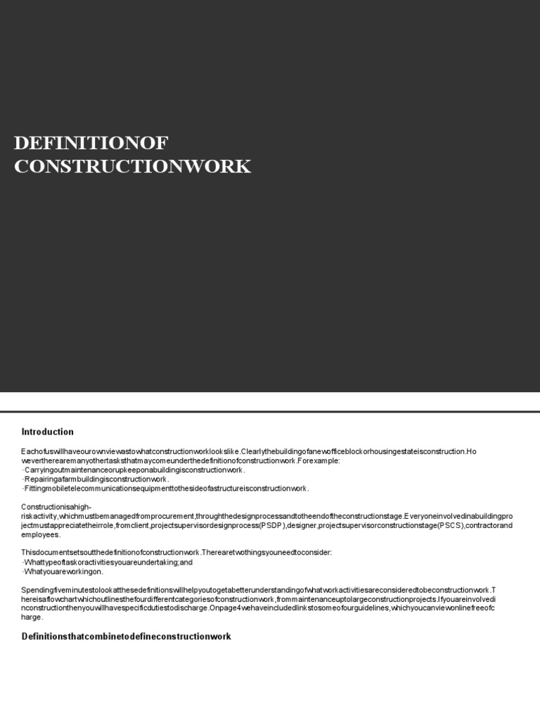Definition of Construction Work 2 | PDF | Economic Sectors | Infrastructure