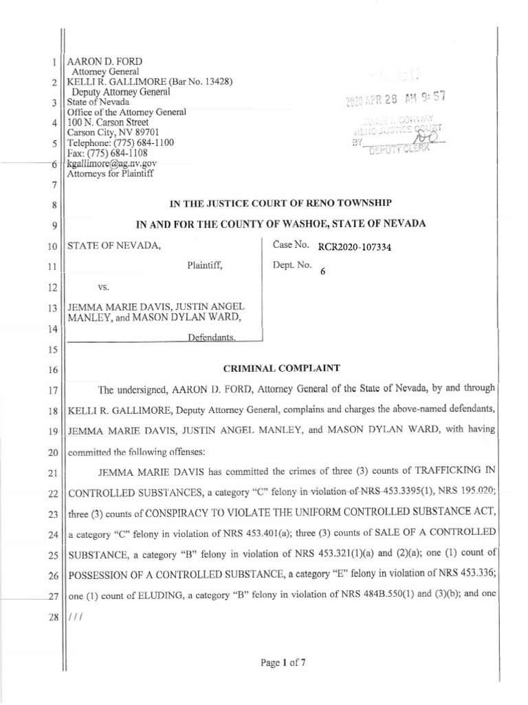 Drug conspiracy criminal complaint