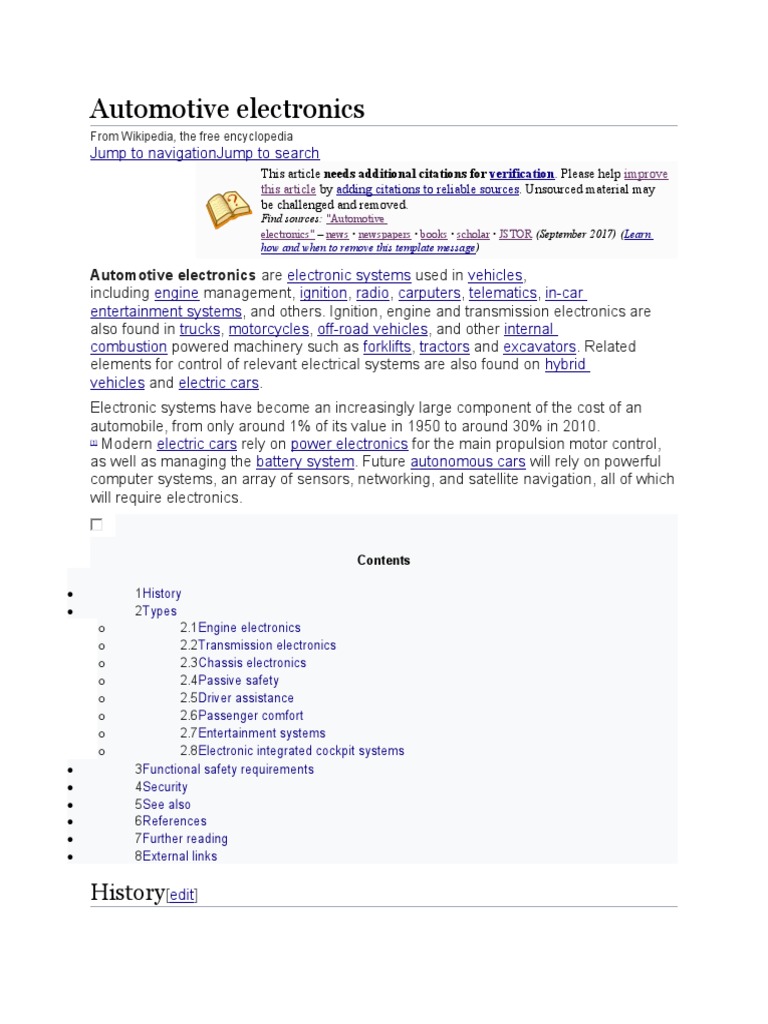A Comprehensive History of Automotive Electronics: From Early Vacuum ...