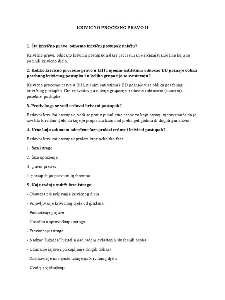 Krivicno Procesno Pravo Ii | PDF