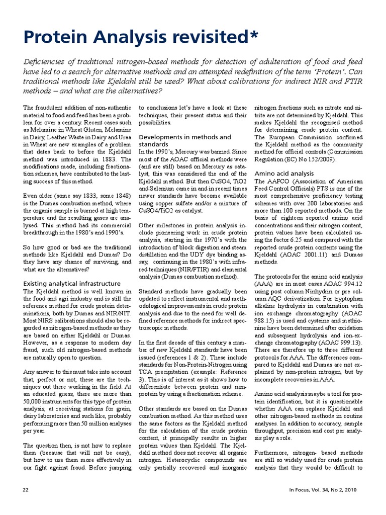 Protein Analysis: Traditional vs. Modern Methods | PDF | Proteins ...