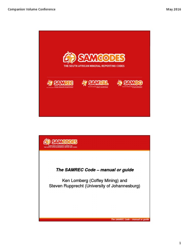 SAMREC Manual or Guideline | PDF | Feasibility Study | Business