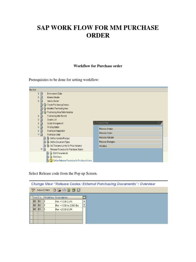SAP Workflow For MM Purchase Order PDF PDF
