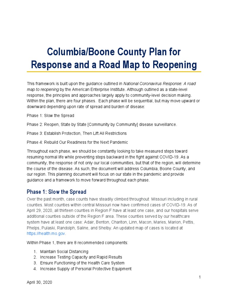 COVID 19 Response and Recovery Plan Road Map | PDF | Public Health ...