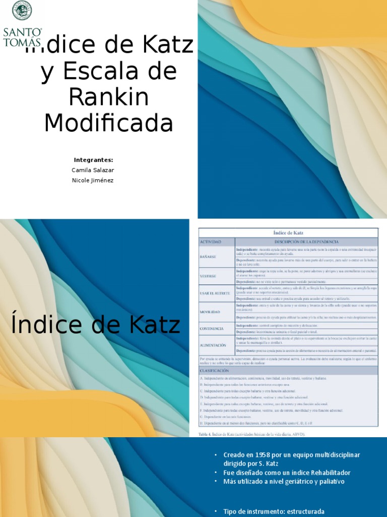 Índice de Katz y Escala de Rankin Modificada | PDF | Especialidades Medicas | Medicina CLINICA