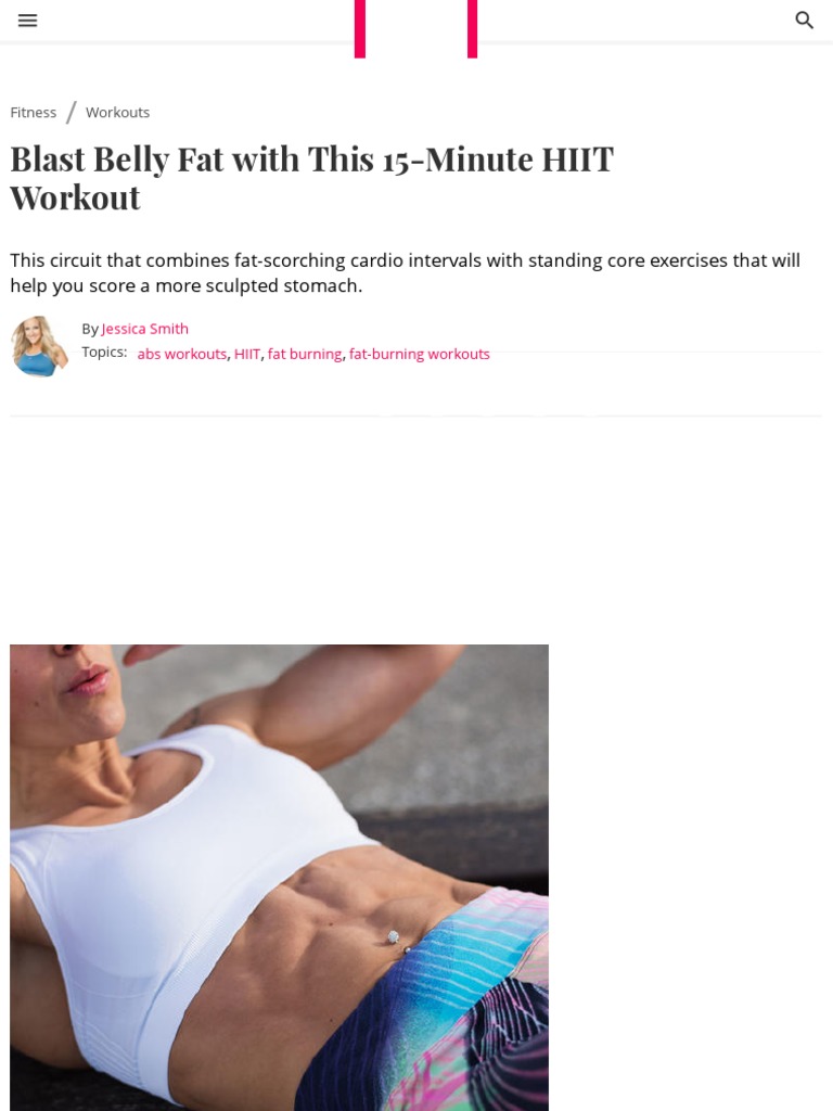 15-Minute HIIT Workout To Beat Belly Fat - Shape Magazine | PDF | High ...