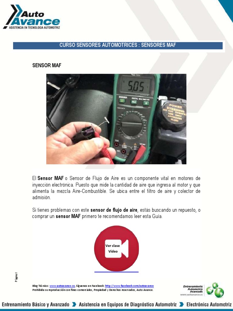 Curso Sensores Sensor Maf PDF | PDF | Sensor | Resistencia Eléctrica y Conductancia