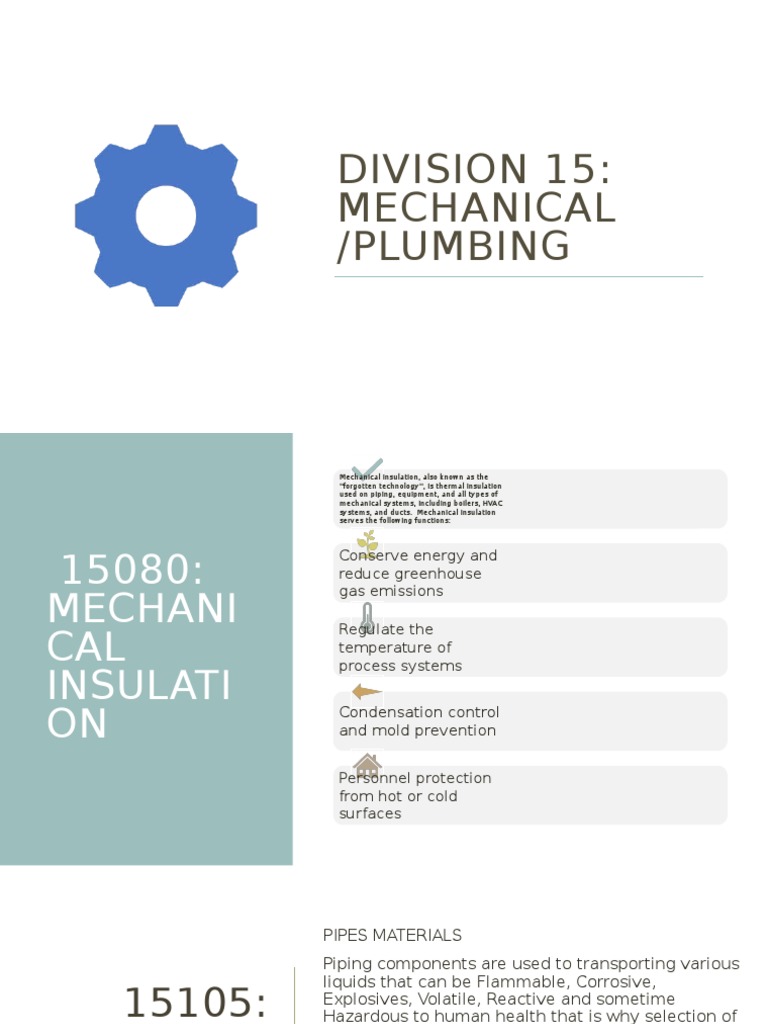 DIVISION 15 - Mechanical | PDF | Pipe (Fluid Conveyance) | Valve