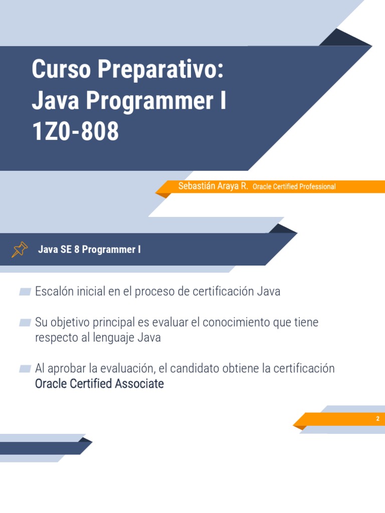 Curso Preparativo: Java Programmer I 1Z0-808: Sebastián Araya R | PDF | Method (Computer ...