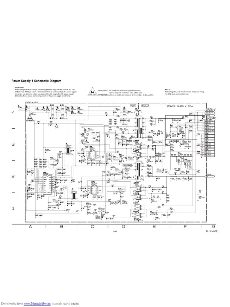 Diagrama Fuente de Poder Philips | PDF | Power Supply | Fuse (Electrical)
